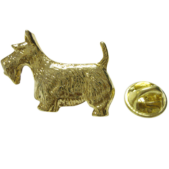 Kiola Designs | Accessories | Gold Toned Textured Scottish Terrier Dog ...